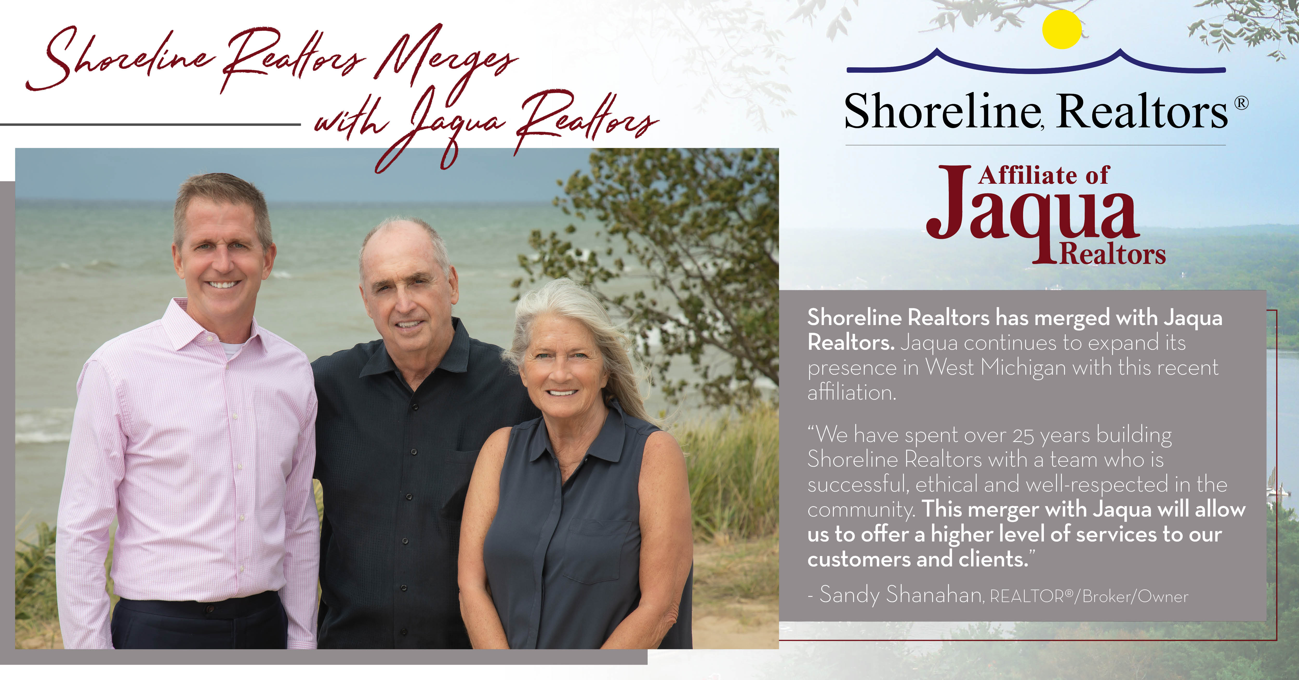 Shoreline Realtors Merges with Jaqua Realtors